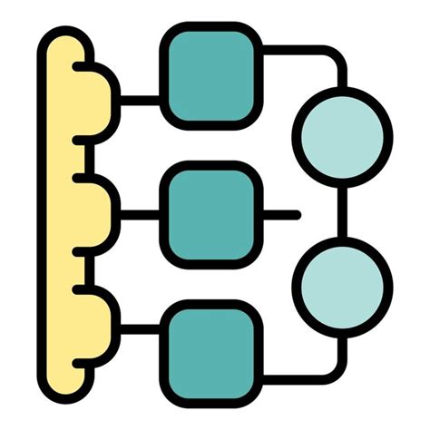 Premium Vector Gear Scheme Icon Outline Vector Workflow Process Team Plan Color Flat