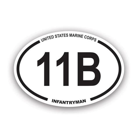 United States Army Mos 11b Infantryman Oval Sticker Decal Self Adhesive Vinyl Weatherproof