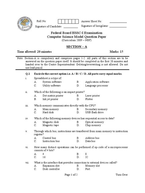computer science hssc i according to 2009 syllabus download free pdf