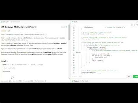 Remove Methods From Project Leetcode Contest Today Solution In C YouTube