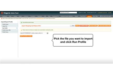 import export coupon codes and shopping cart price rules magento