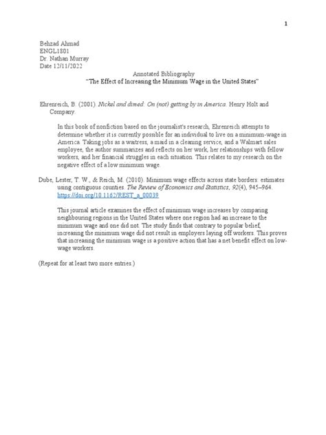 Sample Annotated Bibliography And Outline Download Free Pdf Minimum