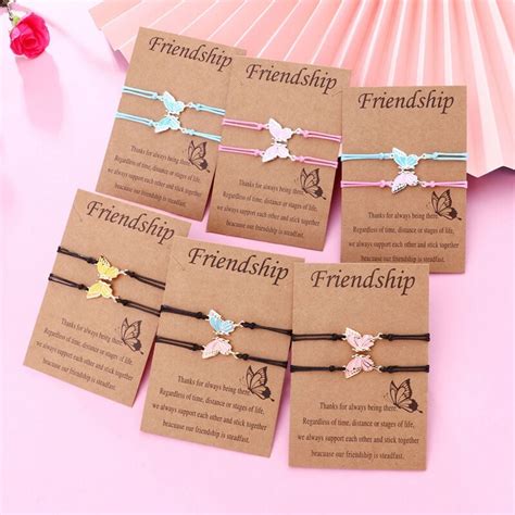 2 개대 나비 펜던트 팔찌 여자 우정 팔찌 수제 짠 숨기기 로프 팔찌 어머니 딸 Aliexpress