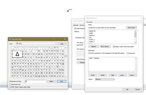 Arcgis Desktop Using Special Character Delta In Label Text In