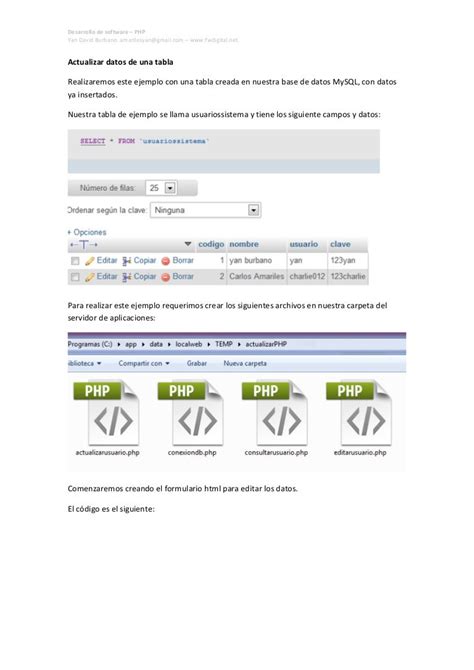 Actualizar Datos Mysql Php Mide