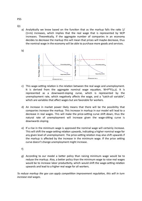 Intro To Macro Ps5 Problem Set Ps Q A Analytically We Know Based