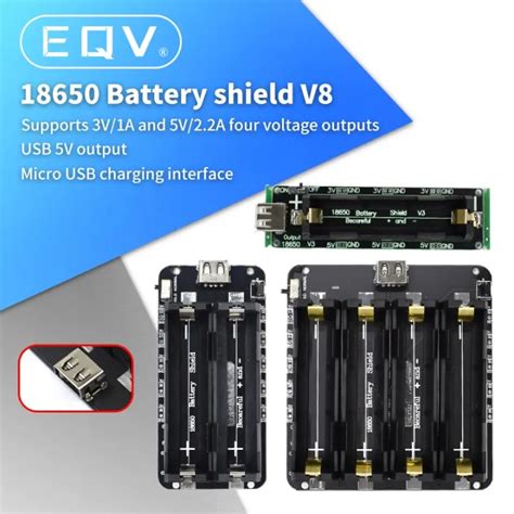 Two Voltage 18650 Lithium Battery Shield V8 Mobile Power Expansion Board Module 5v 3a 3v 1a