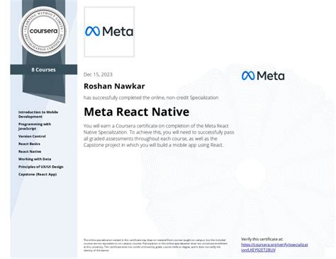 roshan nawkar on linkedin thankyou coursera reactnative meta metareactnative happylearning…