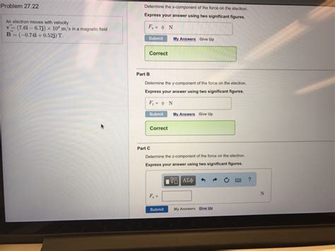 Solved An Electron Moves With Velocity V Vector 7 6i