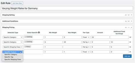 weight based shipping documentation woocommerce
