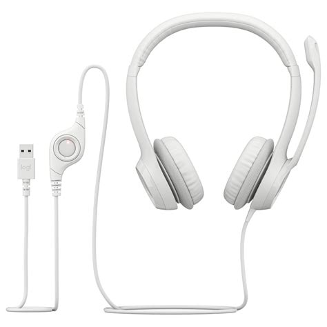 Logitech H390 Usb Computer Headset In White