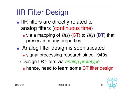 PPT ELEN E Digital Signal Processing Topic Filter Design IIR PowerPoint Presentation