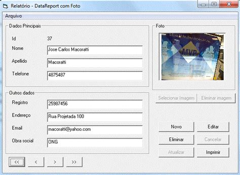 VB6 DataReport Imprimindo Uma Ficha Com Dados E Imagem