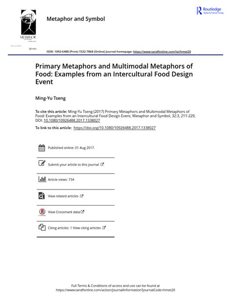 primary metaphors and multimodal metaphors of food examples from an