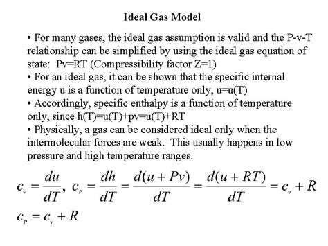 Ideal Gas Model For Many Gases The Ideal