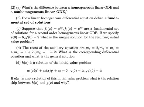 Solved 2 A Whats The Difference Between A Homogeneous