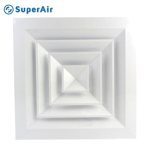 Aluminium Square Ceiling Diffusers Hvac Duct Fittings Air Conditioning Installation Supplier