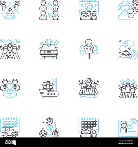 Communication And Interaction Linear Icons Set Dialogue Connect