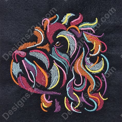 Neon Cockapoocockerpoo Head Machine Embroidery Design For 5x7 And 8x8