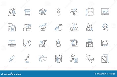 Entrepreneurial Endeavor Line Icons Collection Innovation Risk Taking
