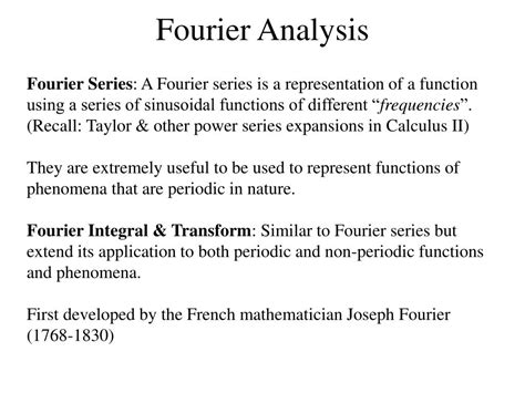 PPT Fourier Analysis PowerPoint Presentation Free Download ID