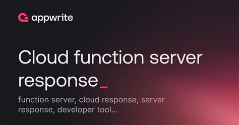 Cloud Function Server Response Threads Appwrite