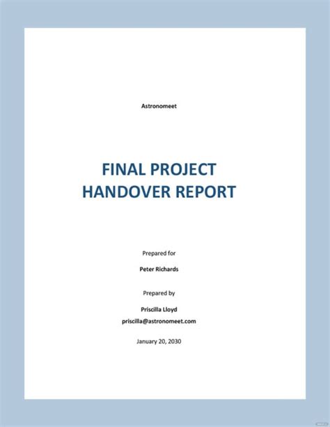 35 Handover Report Templates In MS Word PDF Google Docs Pages Free