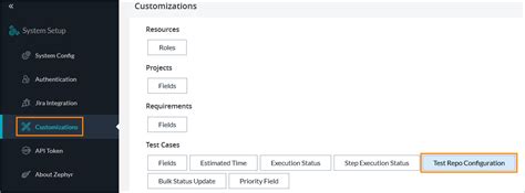 Customize Test Repo Configuration Zephyr Enterprise Documentation