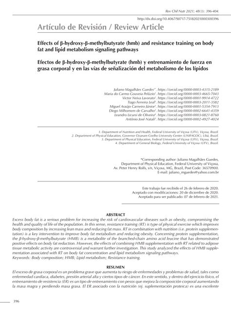 Pdf Effects Of β Hydroxy β Methylbutyrate Hmb And Resistance Training On Body Fat And Lipid