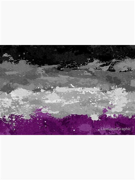 Abstract Paint Splatter Asexual Pride Flag Pattern Premium Matte