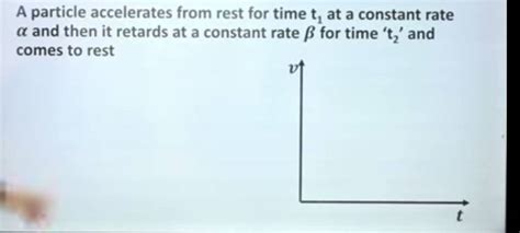 A particle accelerates from rest for time t at a constant rate α and th