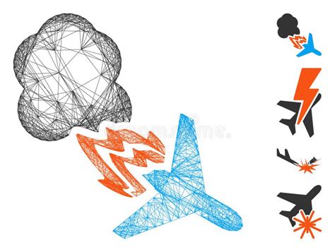 Linear Fired Airplane Vector Mesh Stock Illustration Illustration Of Network Icon 203707107