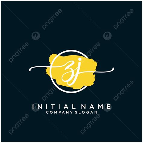 Zjs Signature Logo Brushed Circle Design With Initials Vector Symbol