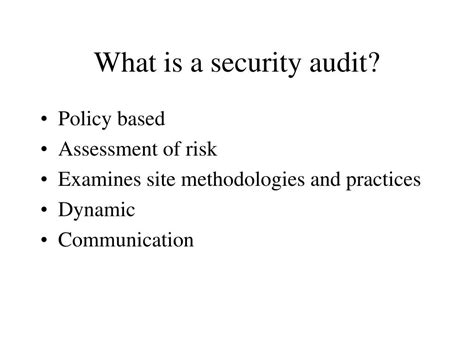 PPT Security Audit PowerPoint Presentation Free Download ID 220737