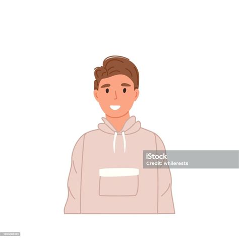 만화 플랫 스타일로 캐주얼 의류에 미소 소년 초상화 흰색에 고립 된 아이 아바타 행복한 십대 벡터 일러스트 캐릭터 프로파일입니다 가공의 인물에 대한 스톡 벡터 아트 및 기타
