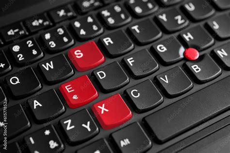 Sex Sign Highlighted In Red On The Laptop Keyboard Stock Photo Adobe Stock