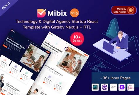 Mibix Technology And Digital Agency Startup React Template With Gatsby