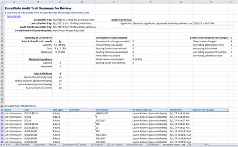 excel spreadsheet validation fda with excelsafe audit trail report ofni