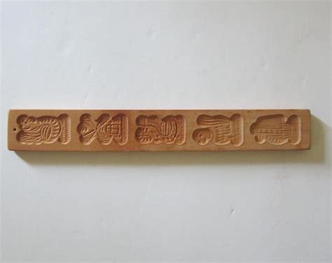 Vintage Springerle Hand Carved 12 Image Cookie Board Mold Birds Fruit Flowers And More Wall