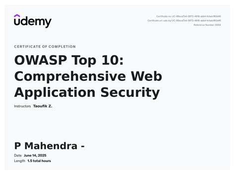 Cybersecurity Owasptop10 Webapplicationsecurity Udemy Learningneverstops Proudmoment