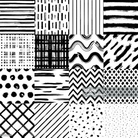 손으로 그린 그런 지 완벽 한 패턴의 집합입니다 웹 페이지 배경 벡터 일러스트 레이 션 포장 직물 배경 화면에 대 한 텍스처 0