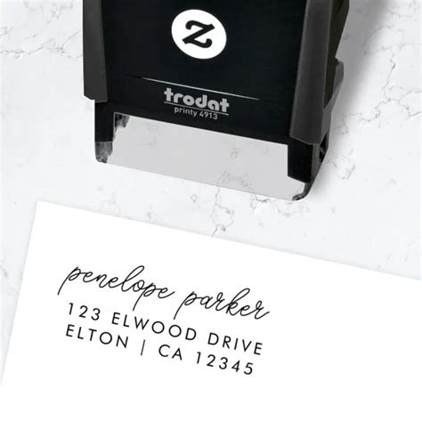 Return Address Modern Minimal Elegant Script Self Inking Stamp Zazzle