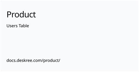 Users Table Product