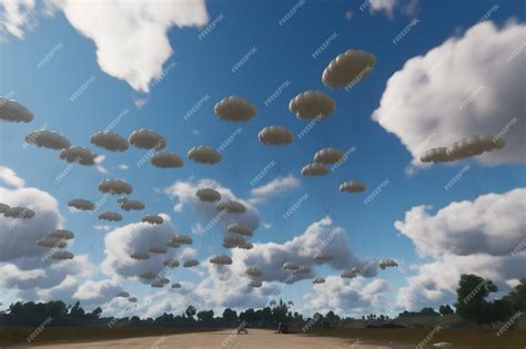 Premium Ai Image Military Parachutist Paratroopers Jumping Out Of An