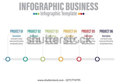 6 Project Modern Timeline Diagram Calendar Stock Vector Royalty Free 2271774795 Shutterstock