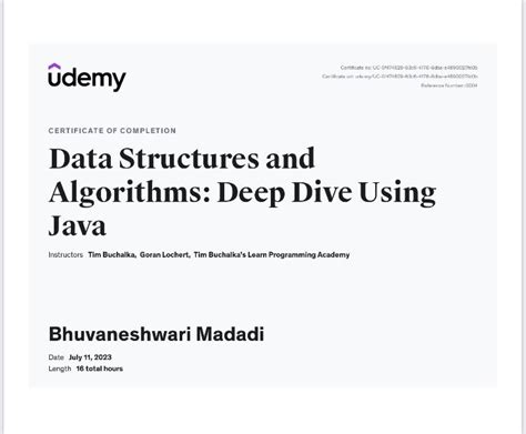 bhuvaneshwari madadi on linkedin udemycourse datastructures java