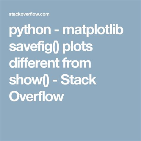 Python Matplotlib Savefig Plots Different From Show Stack