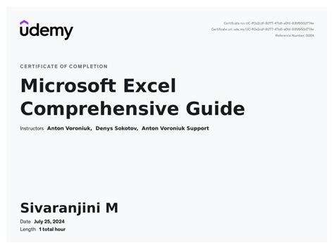 Sivaranjini M On Linkedin 🎉 Excited To Share That I Have Completed The Excel Certification Course