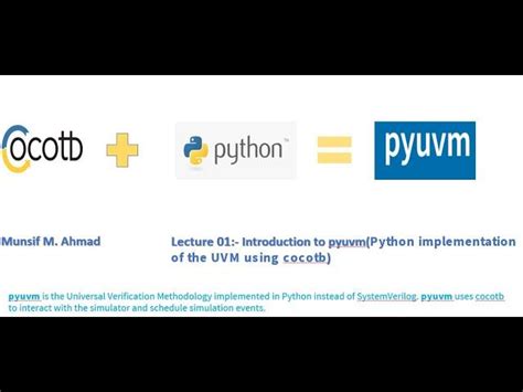 Munsif M Ahmad On Linkedin Introduction To Pyuvma Python