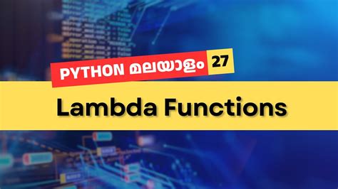 Python Lambda Functions Are Very Important Malayalam Tutorial YouTube